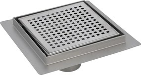 BPS-koupelny Čtvercový sprchový odtokový žlab DL08-QUBE-G3 15x15 cm, satén