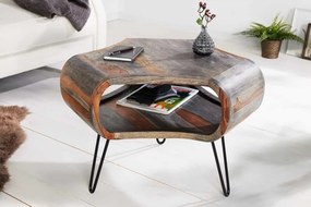 Designový konferenční stolek Lorelei, 70 cm, sheesham, šedý