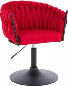 LuxuryForm DESIGN Otočná židle NORDEN VELUR na černém talíři - červená