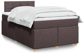 Box spring postel s matrací tmavě hnědá 120x190 cm textil