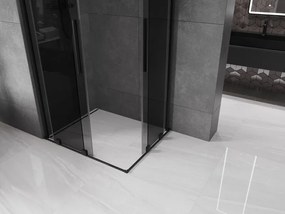 Mexen Velar Duo, sprchový kout s posuvnými dveřmi 100 x 90 cm, 8mm šedé sklo, černá matná, 871-100-090-42-70