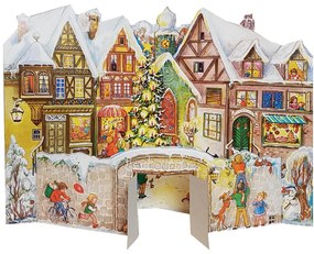 Obrázkový adventní kalendář Ve městě 26,5 x 35,5 cm
