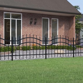 Zahradní plot Woerden s kopím nahoře černý 240 x 75 cm ocelový 151079