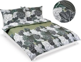 Bavlněné povlečení na dvoudeku Zelená 90/608 - 1ks 180x200 cm. 2ks 70x90 cm