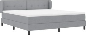 Postel s boxspringem s čelo Světle šedá 180 x 200 cm textil 3340038