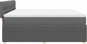Box spring postel s matrací tmavě šedá 200x200 cm textil 3287571
