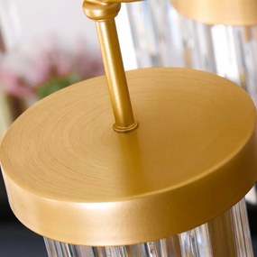Toolight - Závěsný křišťálový lustr 9xE27 60W, zlatá, OSW-08916