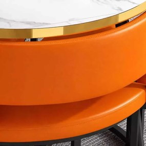 LuxuryForm DESIGN Jídelní set MONTE 4+1 - oranžový / černý