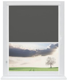 Dekodum Zatemňovací roleta v bílé kazetě, barva látky Graphite Šířka (cm): 96, Výška (cm): Balkonová (do 200 cm), Strana mechanismu: Levá