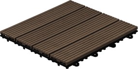 Home Deluxe WPC dlaždice v dekoru dřeva »Bavaro« (1m², tmavě hnědá)
