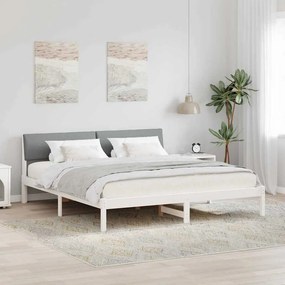 Rám postele s čelo Bílá a světle šedá 180 x 200 cm 3394337