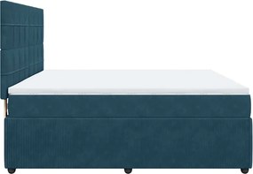 Box spring postel s matrací tmavě modrá 180x200 cm samet 3292410