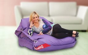 BeanBag Sedací pytel 189x140 comfort s popruhy violet