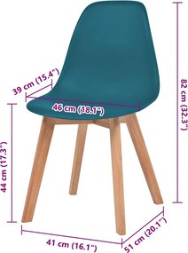 Jídelní židle 4 ks tyrkysové plast 244781