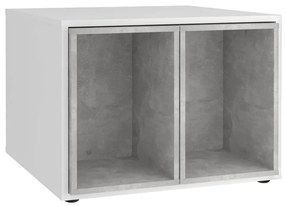 FMD Konferenční stolek 2 odkládací stolky 67,5x67,5x50cm bílý/betonový