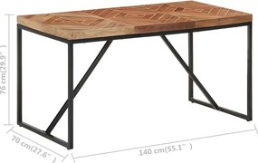 Jídelní stůl 140 x 70 x 76 cm masivní akácie a mangovník 323548