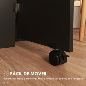 HOMCOM Skládací jídelní stůl s kolečky a skládacími křídly a policemi pro 4-6 osob 75x140x73 cm Přírodní a černá