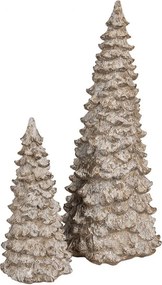 Béžová dekorace vánoční stromek Christmas Tree - Ø 13*30 cm