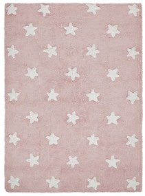 Lorena Canals, Přírodní koberec, ručně tkaný Stars Pink-White, 120x160, růžová, dětský pokoj