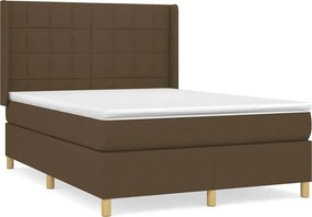 Box spring postel s matrací tmavě hnědá 140x190 cm textil 3131988