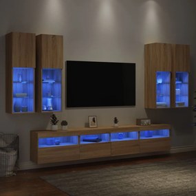 7dílná obývací stěna s LED osvětlením dub sonoma 3216773