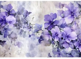Postershop Fototapeta vliesová: Violet Romantic Painted Flowers (1) - 104x70,5 cm
