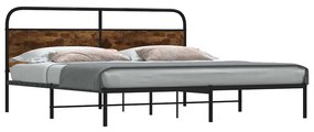 Kovový rám postele bez matrace kouřový dub 180 x 200 cm 3318630