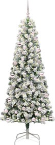 Umělý Skládací Vánoční Strom 300 LED Zelená a bílá 240 cm 3395615