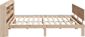 Rám postele s čelem 200 x 200 cm masivní borové dřevo 3306835