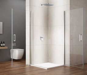 Gelco LORO čtvercový sprchový kout 90 x 90 x 200 cm rohový vstup jednokřídlé chrom čiré sklo GN4990-01