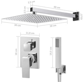 vidaXL Marketos Sprchový systém nerezová ocel 201 stříbrná