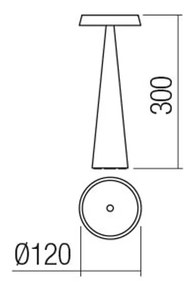 Redo 90335 stolní LED lampa Tao kobaltově modrá, 2,5W, 2700/3000K, 30cm