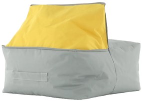 Kondela Sedací vak, šedá/zelená/žlutá látka, ALIMOR