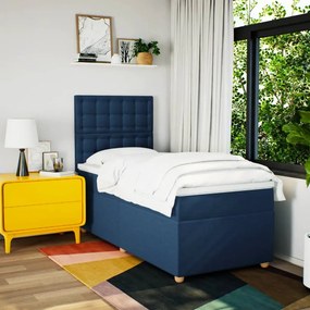 Box spring postel s matrací modrá 90x200 cm textil 3293483