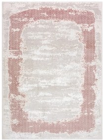 Dywany Łuszczów, Kusový koberec Core A004 Frame beige/pink, 180x270, růžová, chodba / předsíň