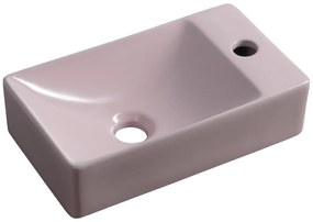 Sapho Sapho, MARGITHA keramické umyvadlo 38x22cm, otvor pro baterii vpravo, růžová, MGT38222