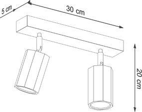 Sollux Lighting Stropní svítidlo ZEKE 2 dub