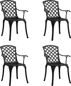 vidaXL Zahradní židle 4 ks litý hliník [315571] Barva: Černá