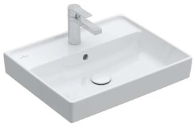Villeroy & Boch Collaro - Umyvadlo 55x44 cm, s přepadem, otvor pro baterii, CeramicPlus, alpská bílá 4A3355R1