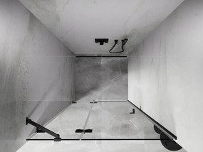 Mexen, Mexen Lunar výklopné sprchové dveře levé 85 cm, průhledné, pistolově šedá kartáčovaná - 834-085-000-66-00-L