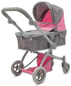 Kočárek pro panenky 2v1 Baby Mix Sophie pink-grey Barva: multicolor