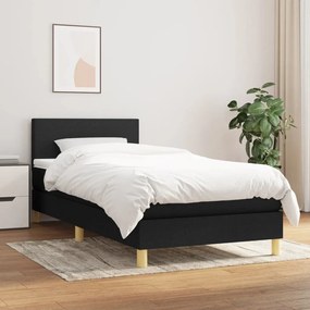 vidaXL Box spring postel s matrací 100 x 200 cm textil [3140436] Barva: Černá