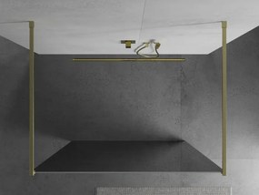 Mexen Kioto, sprchová zástěna Walk-In 110 x 200 cm, 8mm sklo vzor zrcadlo, zlatý matný profil, 800-110-002-55-50