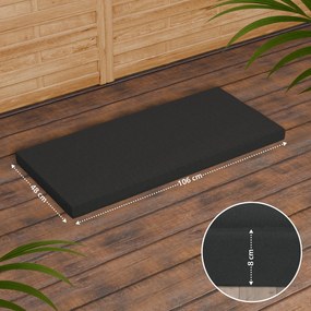 Teaková lavice Daxon s sedací polštář 120 cm – tmavě šedá