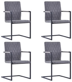 Konzolové jídelní židle 4 ks tmavě šedé umělá kůže