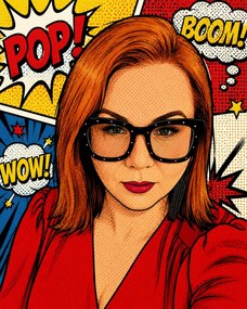 Hravý Pop-Art – Stylizovaný komiksový portrét na plátně z vaší fotky