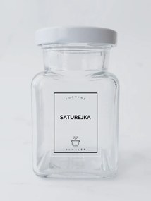 Samolepka na kořenky SATUREJKA průhledná 3 × 4 cm tučné písmo