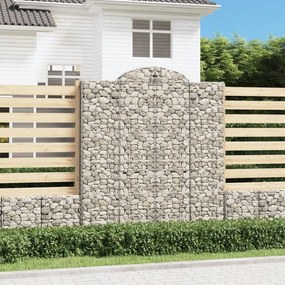 Klenuté gabionové koše 3 ks 200x50x220/240cm pozinkované železo 3146447