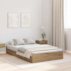 Rám postele s úložným prostorem Artisanový dub 120 x 190 cm 3335332