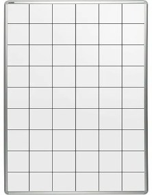 Magnetická tabule s odkládací poličkou MANAŽER K 60 x 90 cm (potisk) - čtverce 100 mm (100600902105)